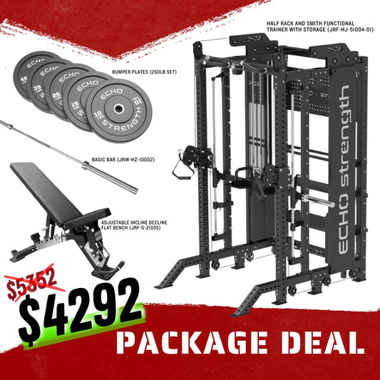 Half Rack Functional Trainer with Smith Machine Package with Storage ...